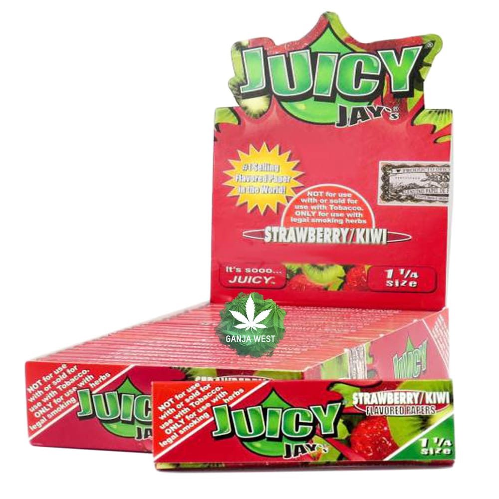 Juicy Jay's - Strawberry Kiwi Flavored Rolling Paper - 1 1/4 - Ganja West